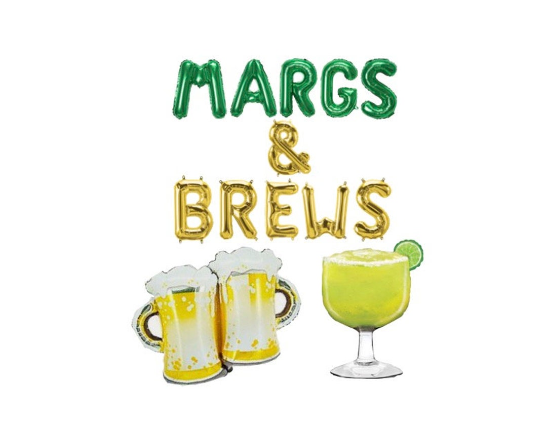 Margs & Brews Balloon Banner Engagement Party Margarita Balloon Beer ...
