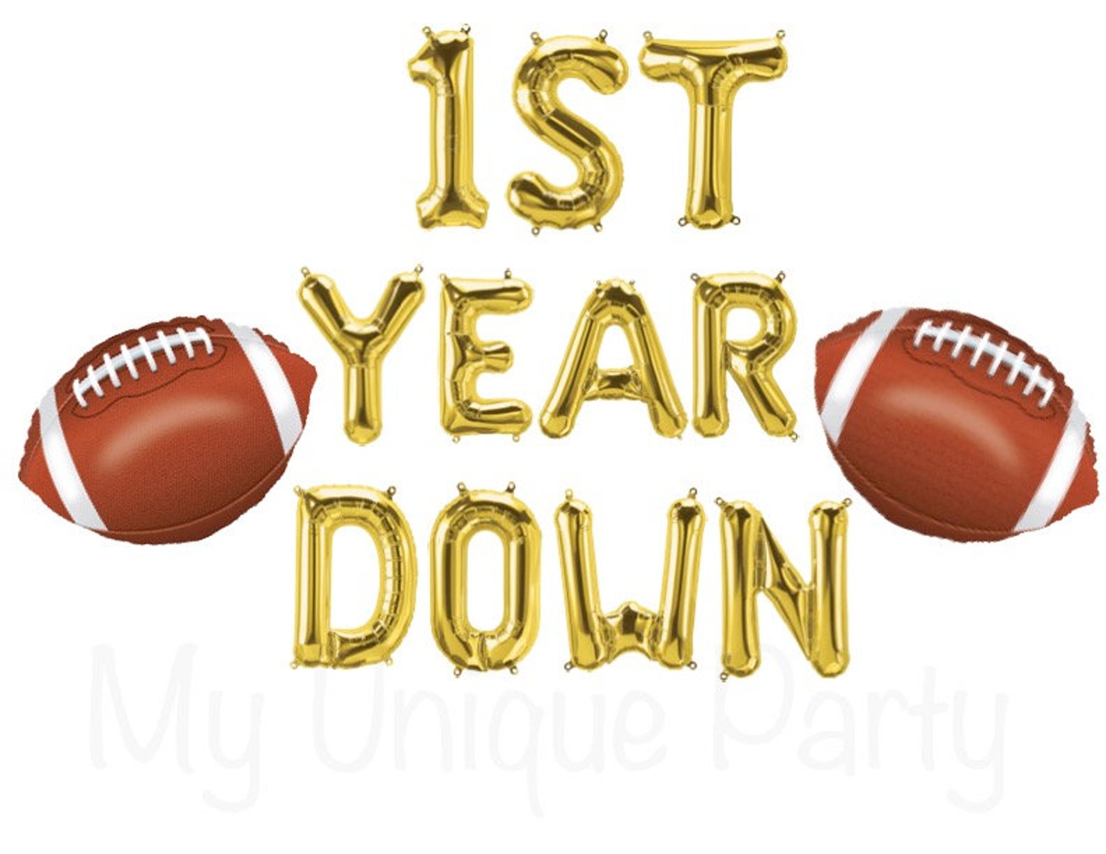 First Year Down Birthday Balloons First Year Down Football - Etsy