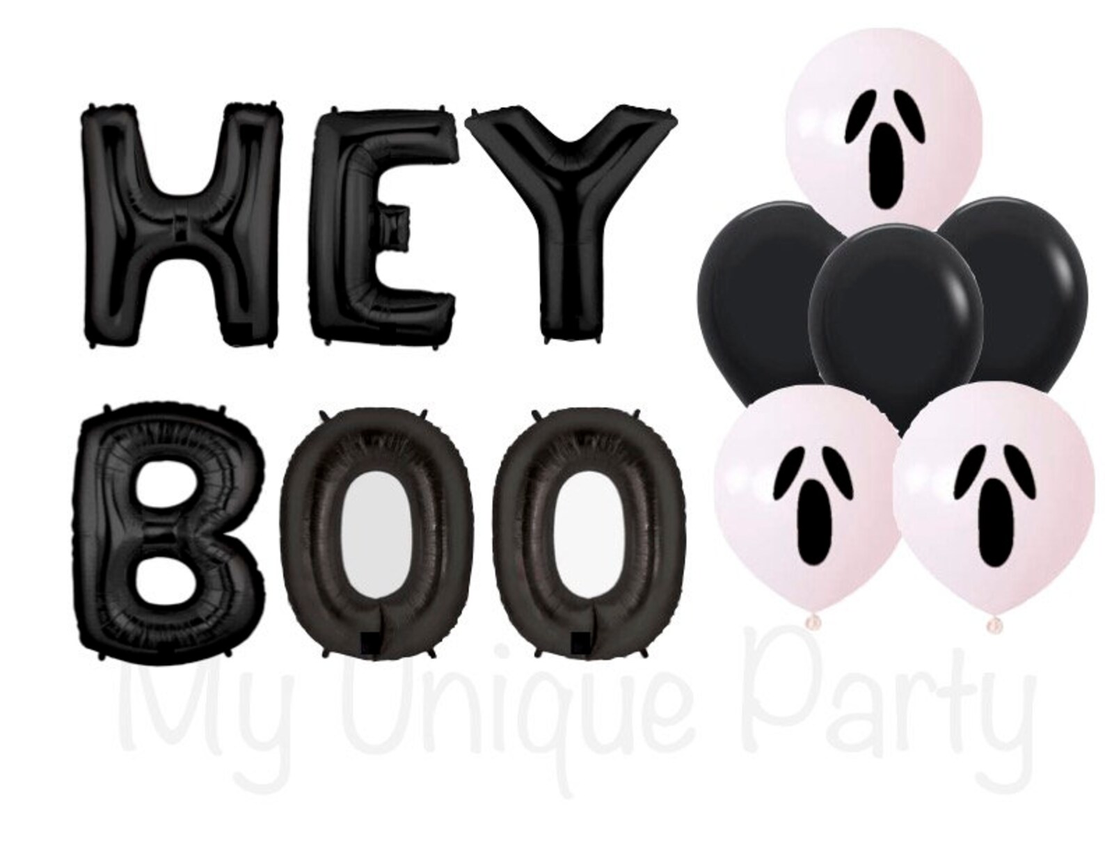 HEY BOO Balloon Banner Hey Boo Black Letter Balloons Ghost - Etsy