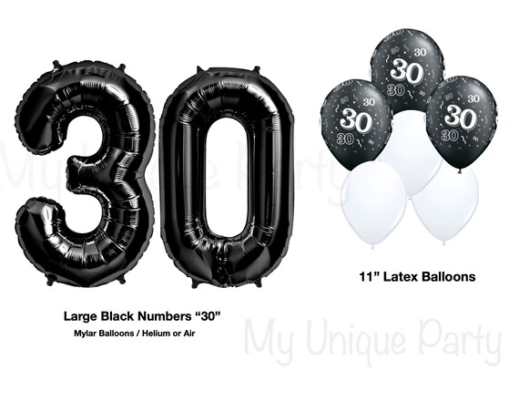 30 cumpleaños 30 Globos numéricos 30 Globos de látex negro - Etsy España