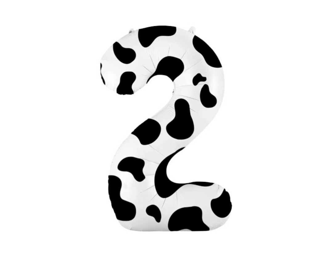 Cow Birthday Farm Themed Birthday Large Number 2 Cow Print Balloon 2nd ...