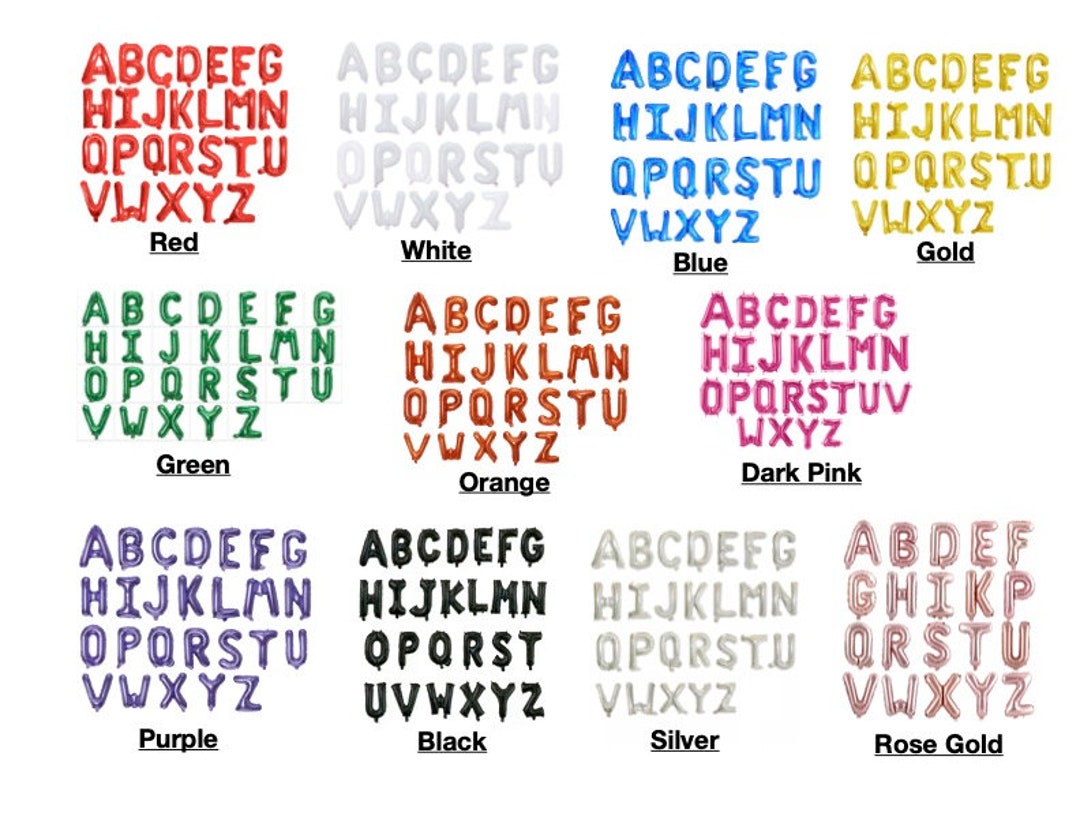 Custom Letter Balloons Small Letter Balloons Balloon Banner Birthday ...