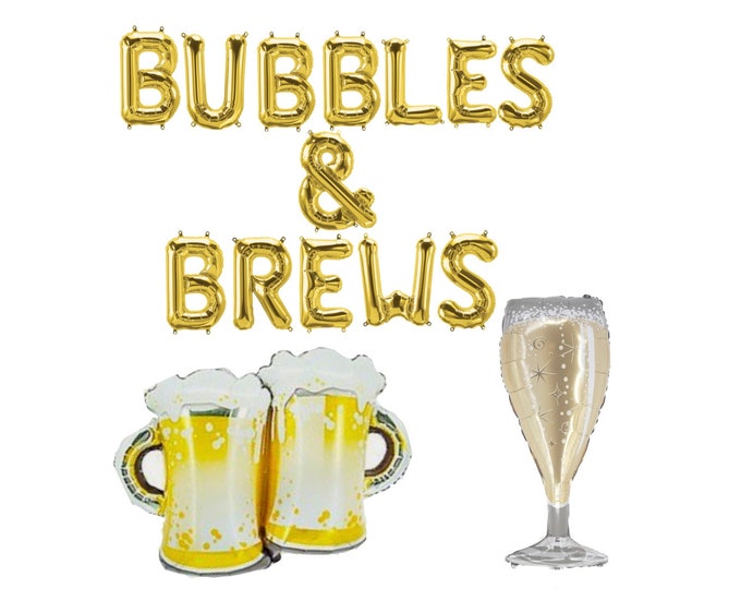 BUBBLES & BREWS Balloons Beer Balloons Champagne Glass Balloon Bubbles ...