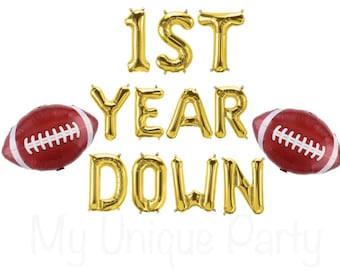 First Year Down Football Birthday - Etsy