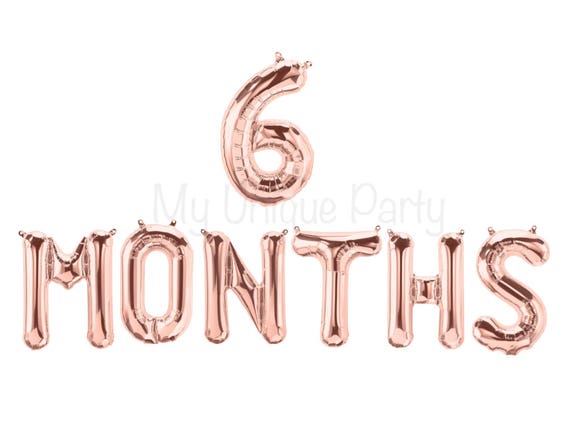 6 MONTHS Letter Balloons Air Fill only 6 Months Banner Choose | Etsy
