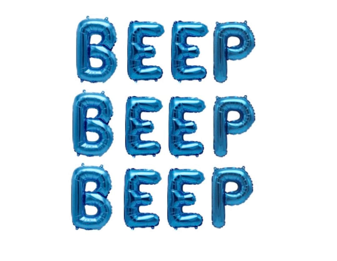 BEEP BEEP BEEP Letter Balloons 1st Birthday Banner Little Blue Truck ...
