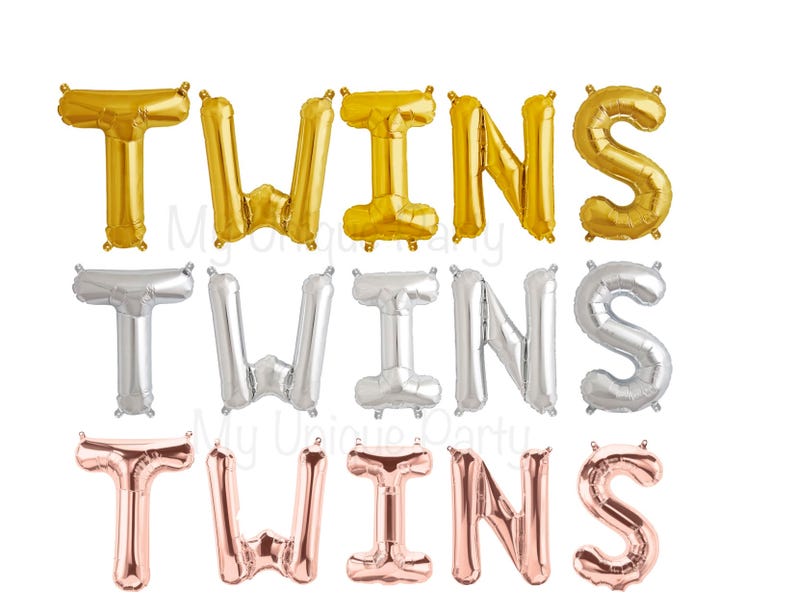 TWINS Letter Balloons Air Fill only / Twins Balloon Banner Its | Etsy