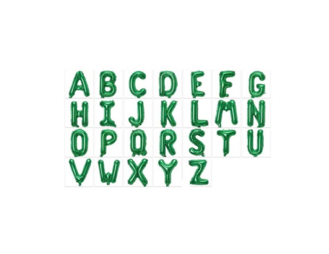 Green Letter Balloons Custom Banner Custom Letters Happy Birthday ...