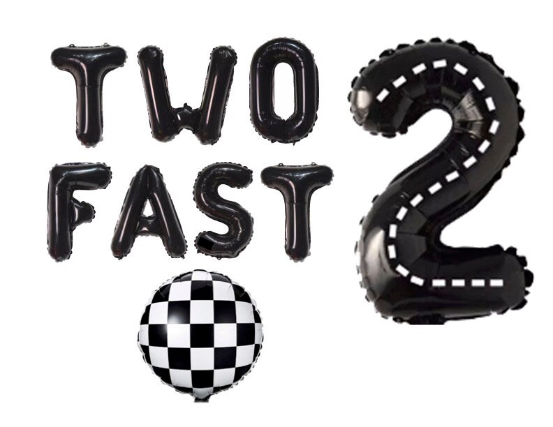 Two Fast Race Car Decorations TWO FAST Balloon Banner Large - Etsy