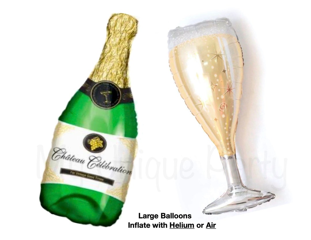 Champagne Balloon Champagne Goblet Wine Glass Balloon Engagement Party ...