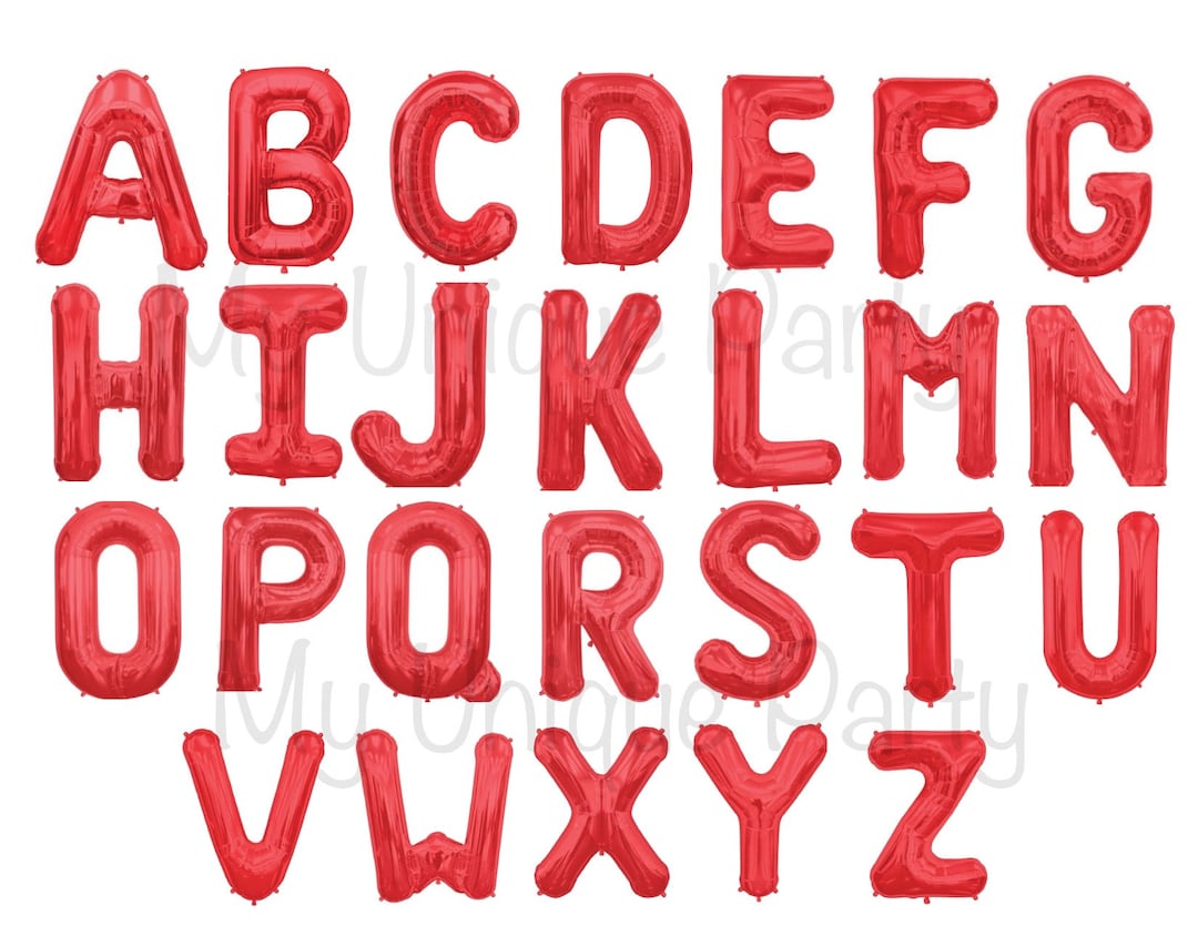 Red Letter Balloons Custom Mylar Letters Custom Balloon - Etsy