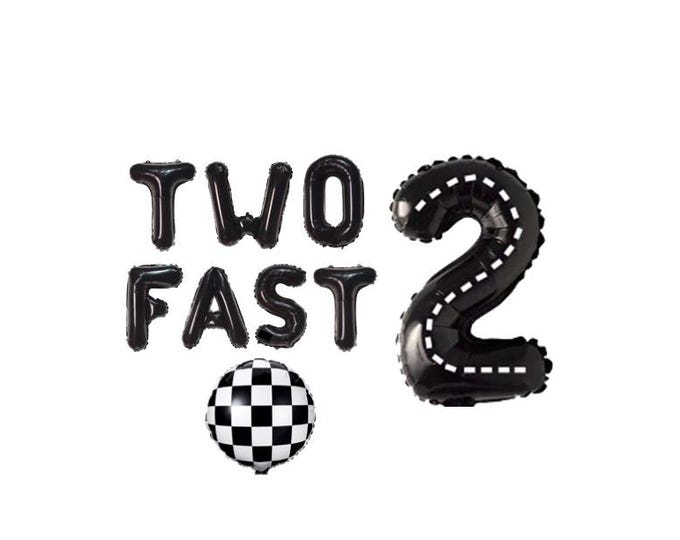 Two Fast Race Car Decorations TWO FAST Balloon Banner Large Number 2 ...