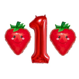 Berry First Birthday Decorations, 1st Birthday, Strawberry Balloon ...