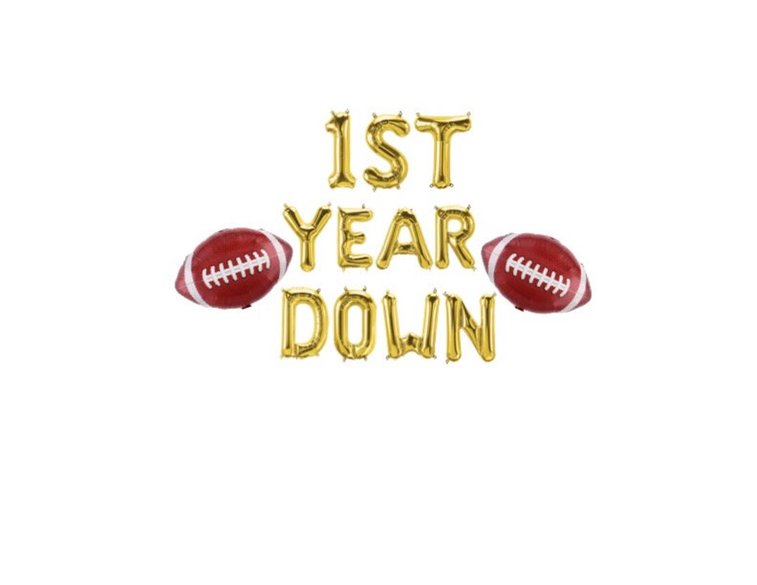First Year Down Football Birthday Party, 1st Year Down Balloons, First ...
