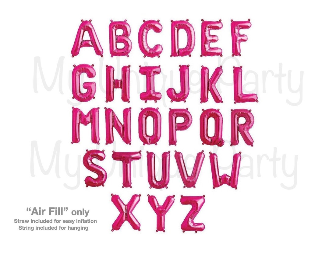 Pink Letter Balloons Custom Letter Balloons Birthday Banner Pink ...