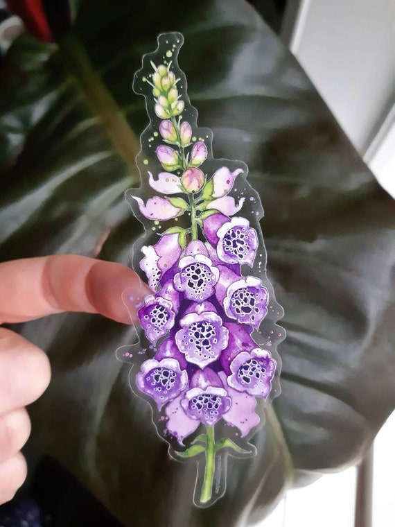 Purple Flower Transparent Vinyl Sticker Decals & Skins Electronics ...