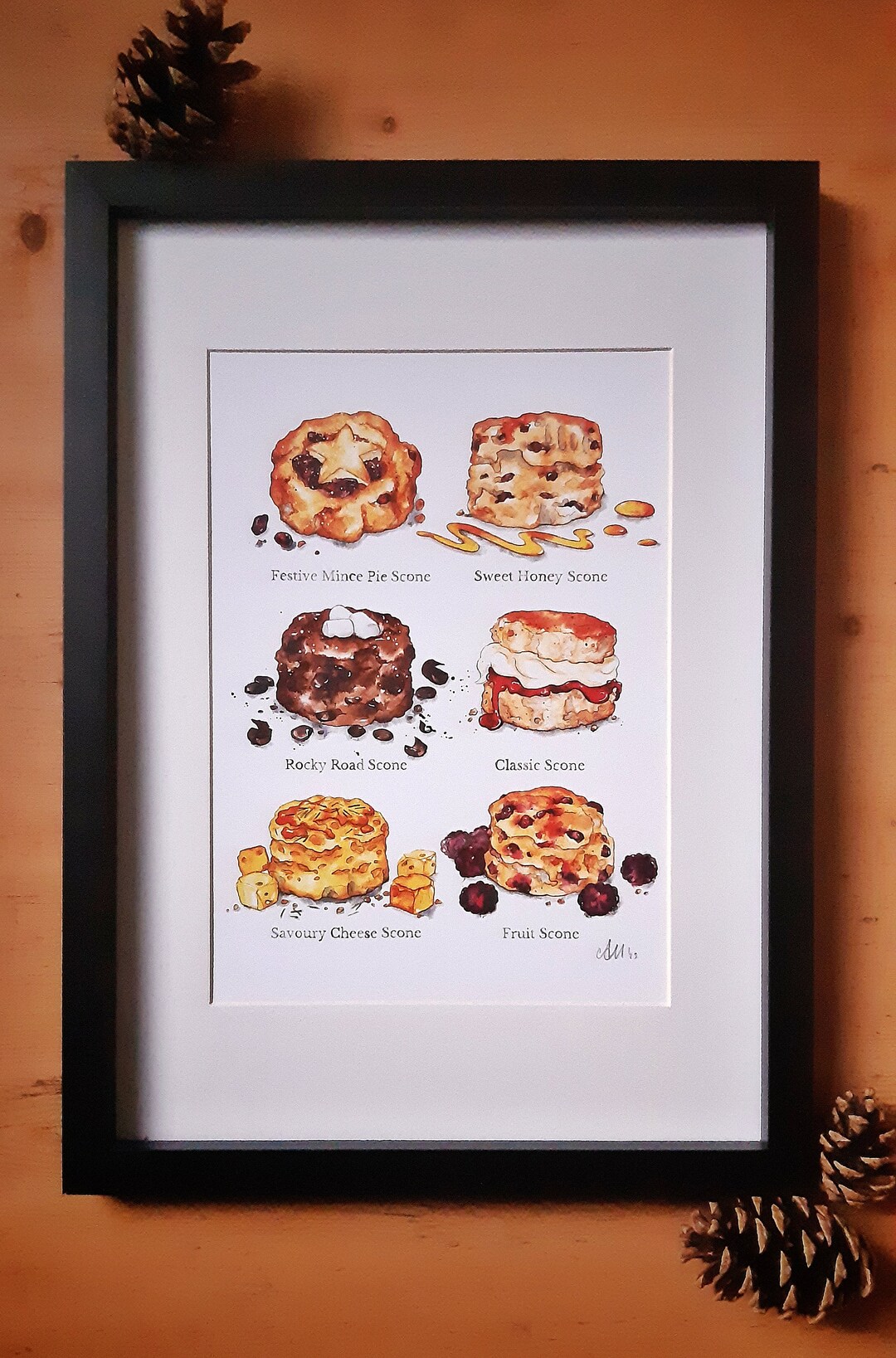 A4 8x12" Art Print: Scone Varieties From "book of Scones" Watercolour ...