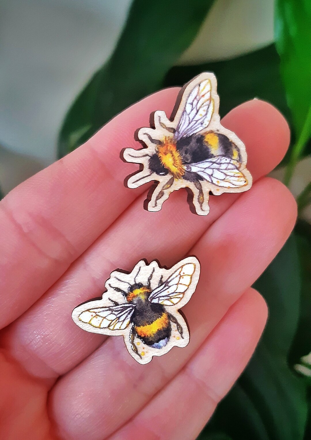 Tiny Fluffy Bumblebee 2.5cm Wooden Lapel Pin Badges - Etsy