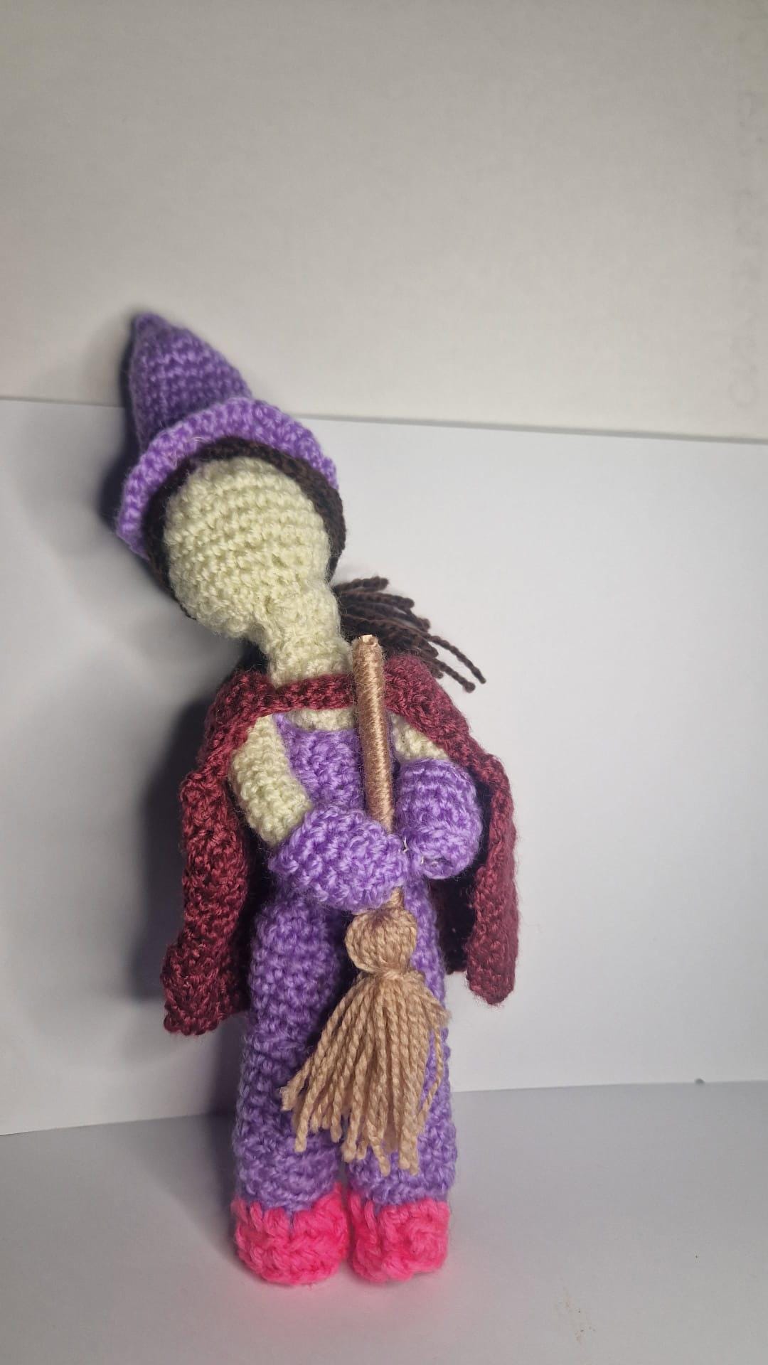 Handmade Wool Felt Witch Figurine Handcrafted With Broom - Etsy
