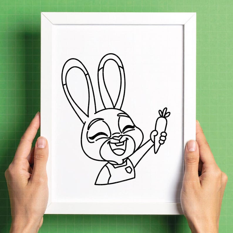 4645 - Judy Hopps Line Art Svg, Eps, Png, Dxf, Jpeg. Disneyy Zootopia ...