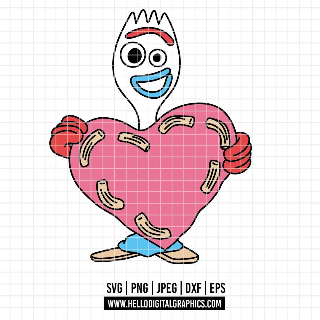 4629 - Forky With a Heart Dtf Full Color Svg, Eps, Png, Dxf, Jpeg ...