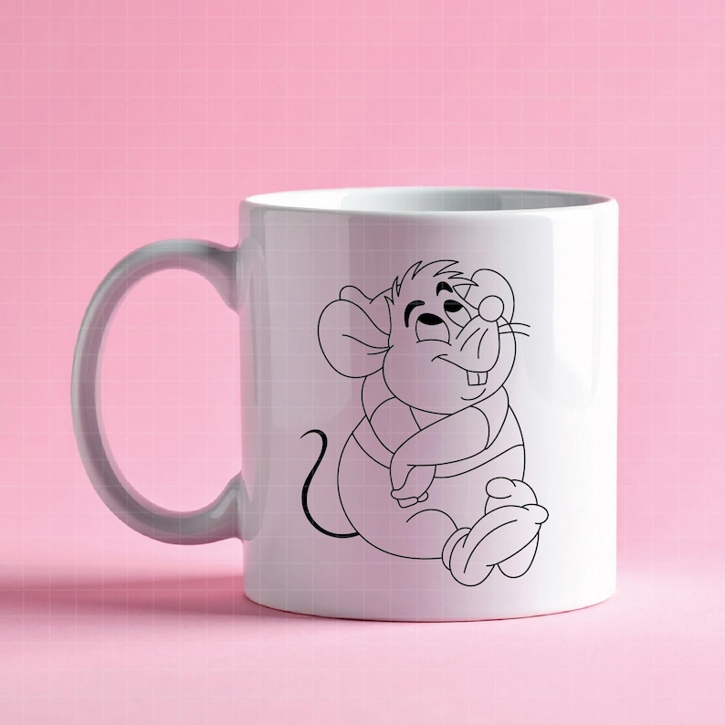 4675 - Gus Gus in Love Line Art Svg, Eps, Png, Dxf, Jpeg. Disneyy ...