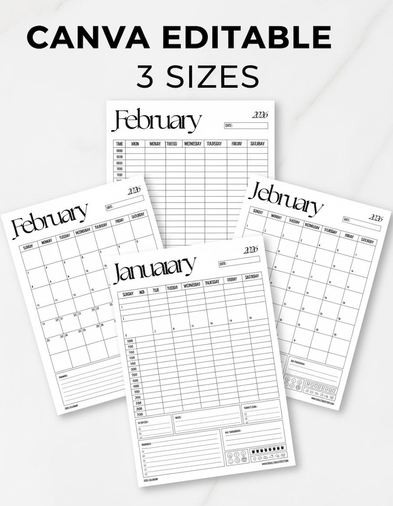 Minimalist 2026 Editable Planner| Good Notes Productivity Tool | Daily ...