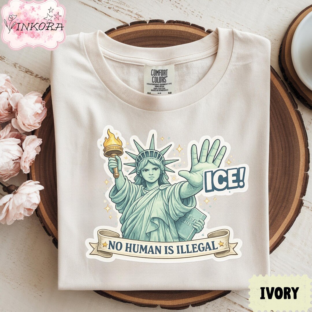 Comfort Colors No Human is Illegal Anti ICE Shirt, Anti Trump Shirt ...