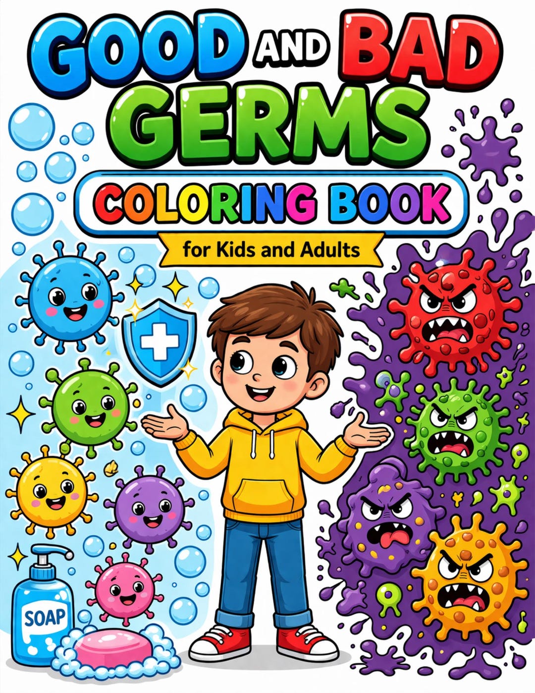 Good and Bad Germs Coloring Book for Kids and Adults Educational ...