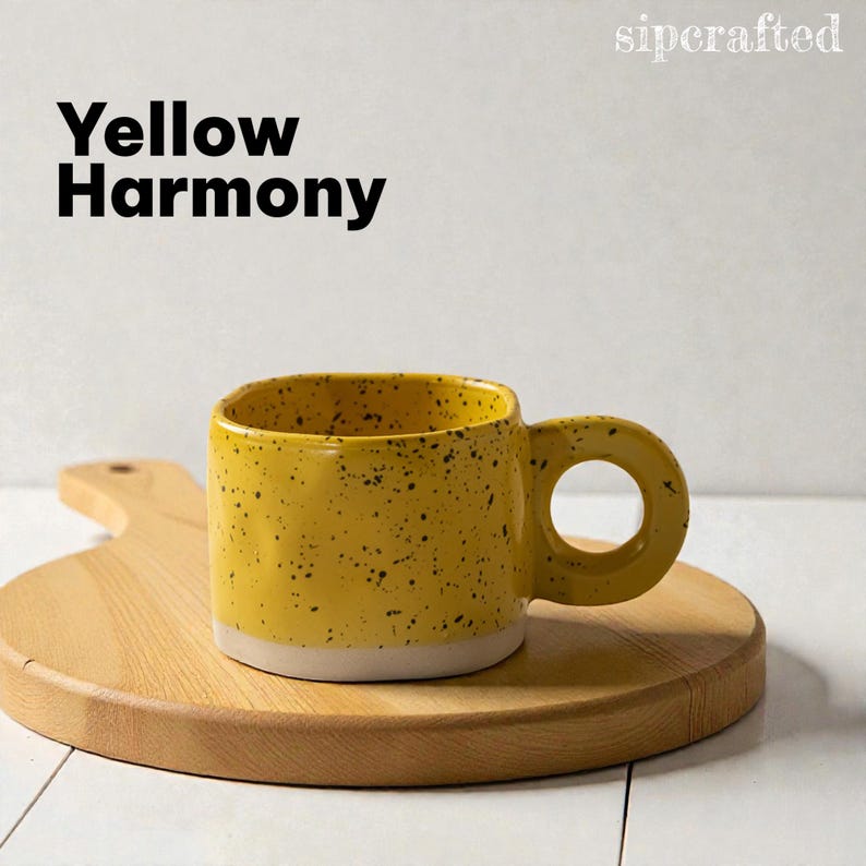 Handcrafted Speckled Ceramic Mug | Modern Artisan Coffee & Tea Cup ...
