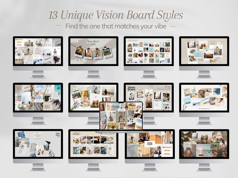 2026 Desktop Vision Board | Editable Canva Templates + Bonus Collage ...