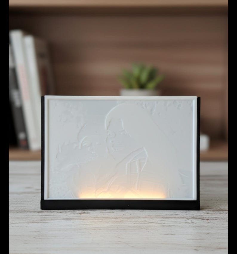 Custom 3D Printed Lithophane Photo Light With Frame & LED ...
