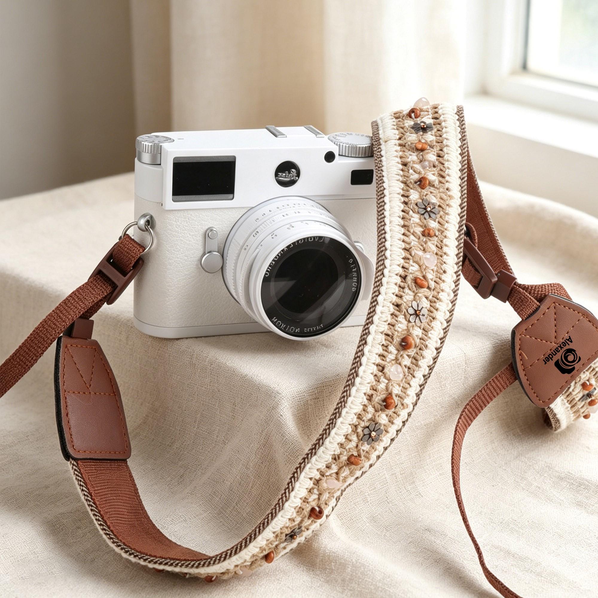 Bohemian Beaded Woven Camera Strap, Personalized Engraved Strap ...