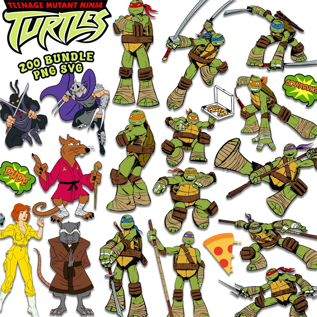 Ninja Turtles SVG Bundle, Ninja Turtles SVG PNG Clipart Bundle, Ninja ...