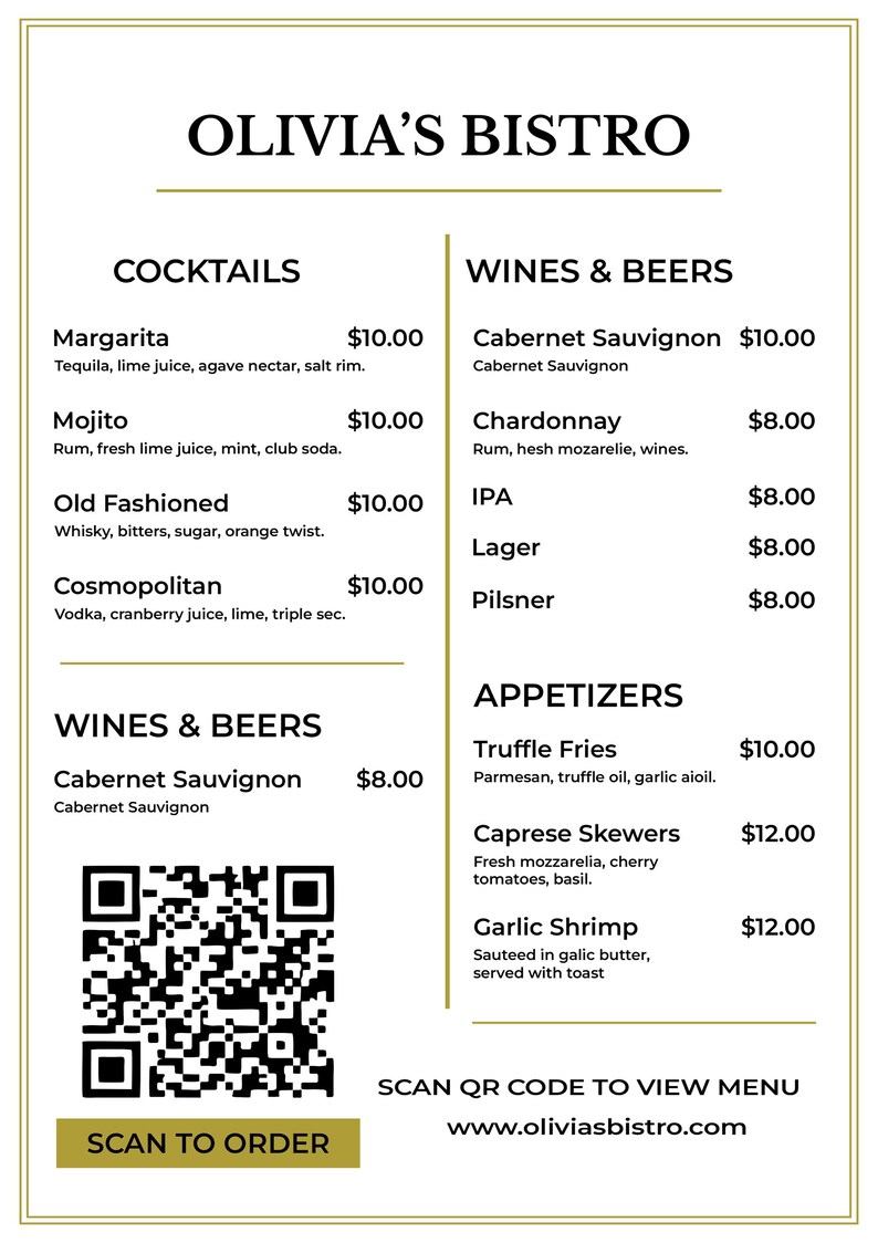QR Code Table Tent Menu Template | Editable Restaurant QR Menu | Smart ...