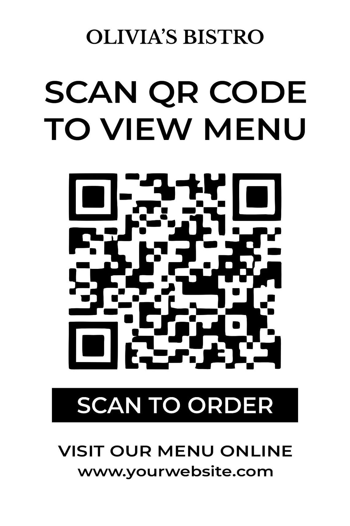 QR Code Table Tent Menu Template | Editable Restaurant QR Menu | Smart ...