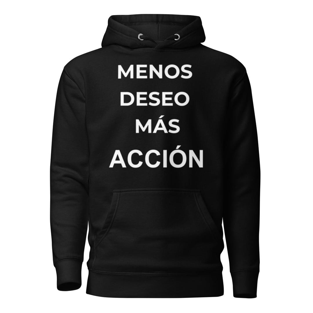 Less Desire More Action Black Hoodie – Premium Motivational Hoodie ...