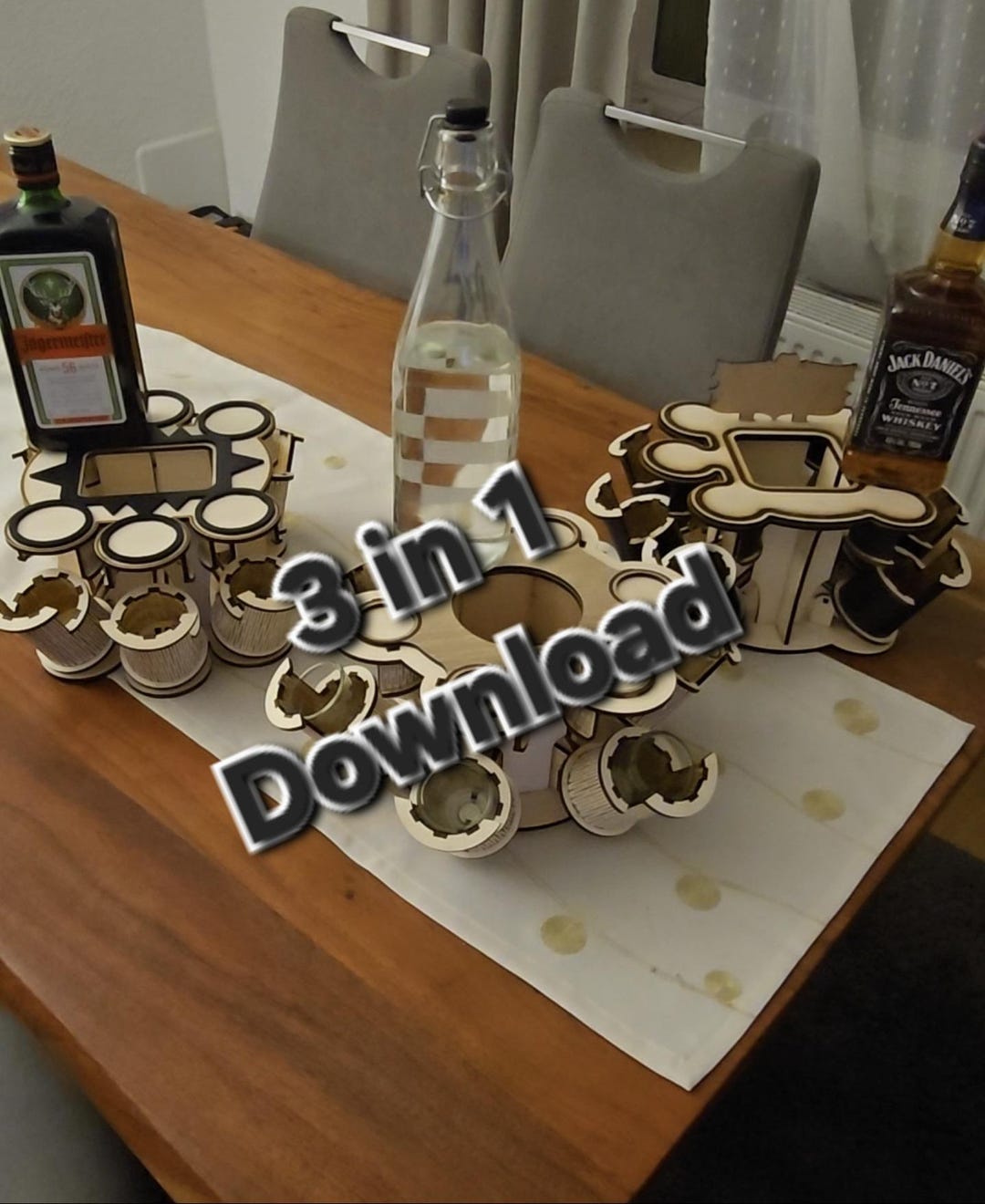 3-in-1 Revolver Cylinder Bundle,laser Cut SVG DXF Files,rotating Liquor ...