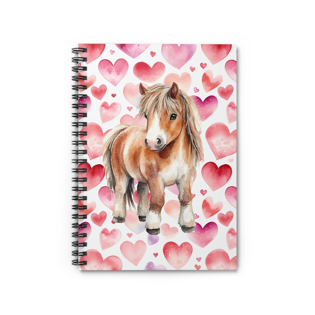 Watercolor Pony Hearts Spiral Notebook | Ruled Notebook - Etsy