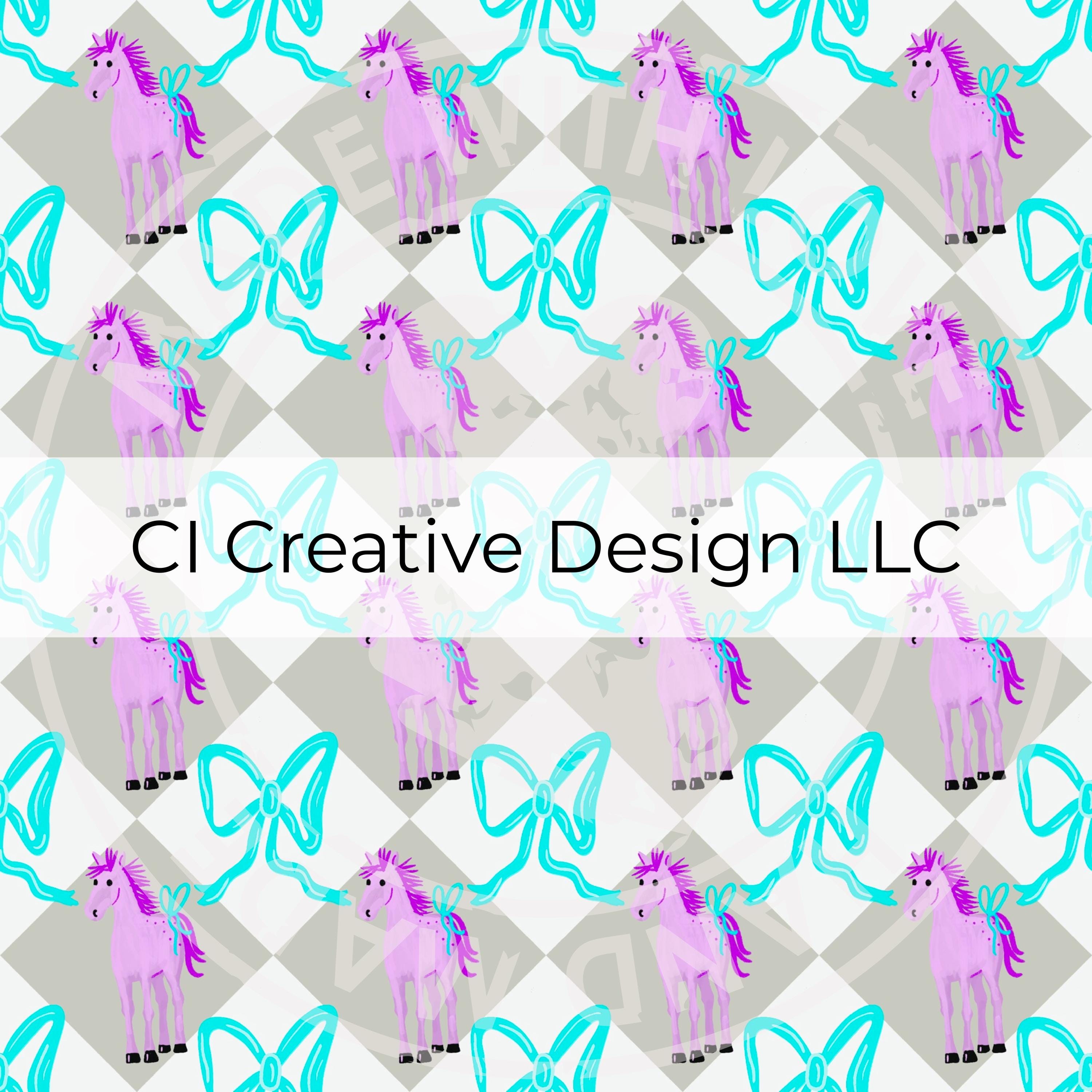 Purple Pony Bows Seamless Pattern - Etsy