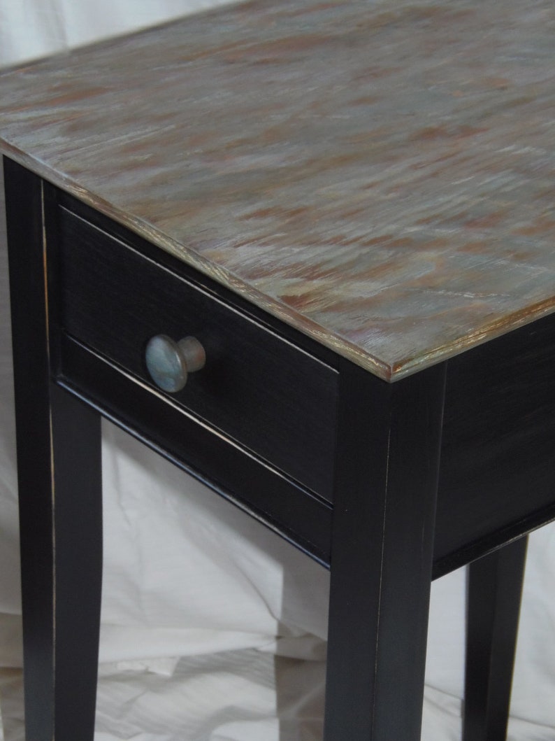 Rustic Barn Wood Top End Table - Etsy