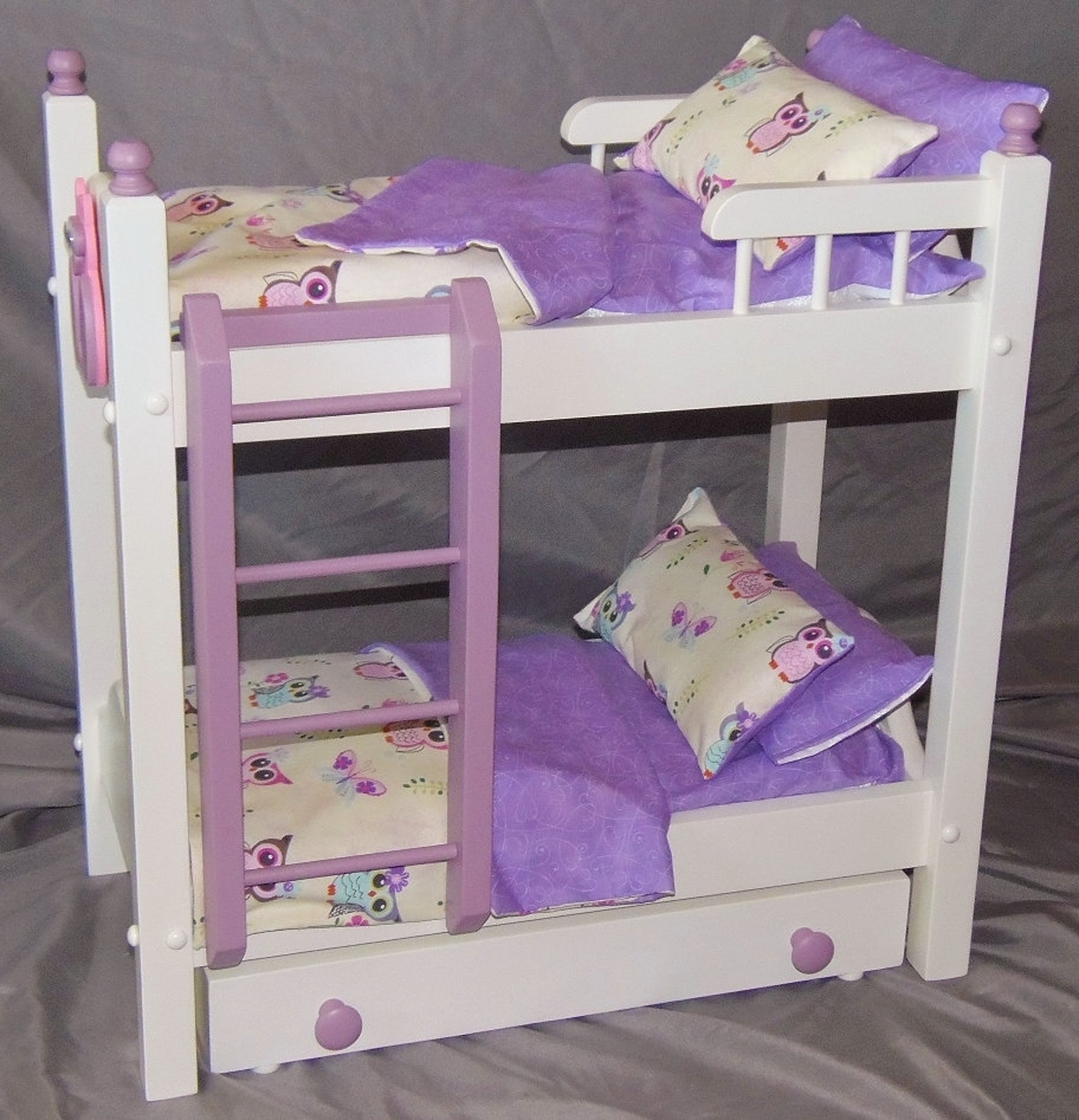 Doll Bunk Bed With Trundle Bed Perfect For The American Girl Etsy