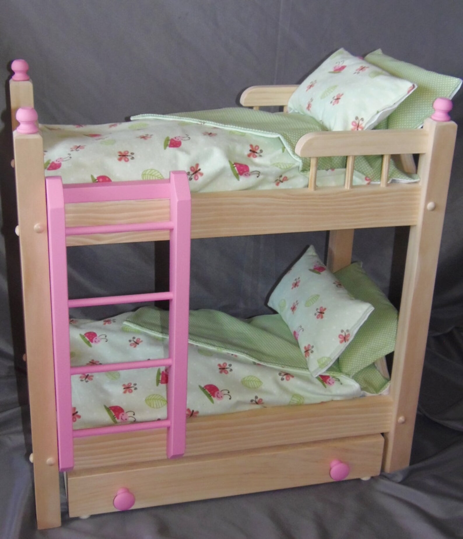 Doll Bunk Bed With Trundle Bed Perfect For The American Girl Etsy