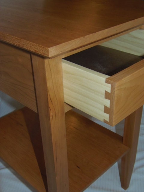 TWO Shaker Inspired Solid Cherry End Table With Drawer and Shelf - Etsy