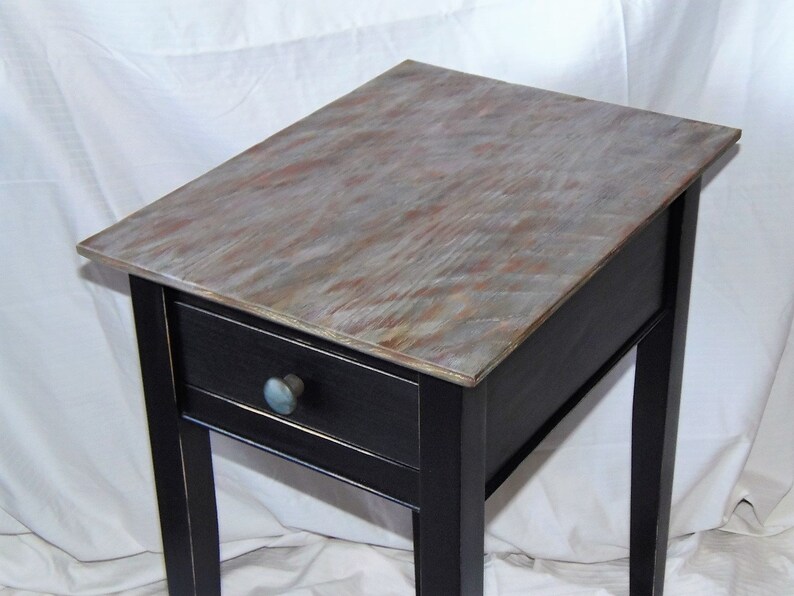 Rustic Barn Wood Top End Table - Etsy