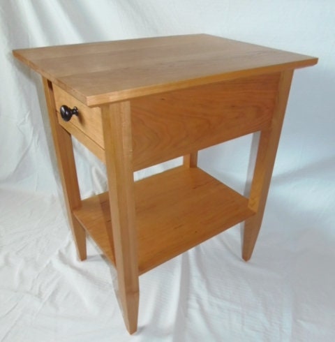 TWO Shaker Inspired Solid Cherry End Table With Drawer and Shelf - Etsy