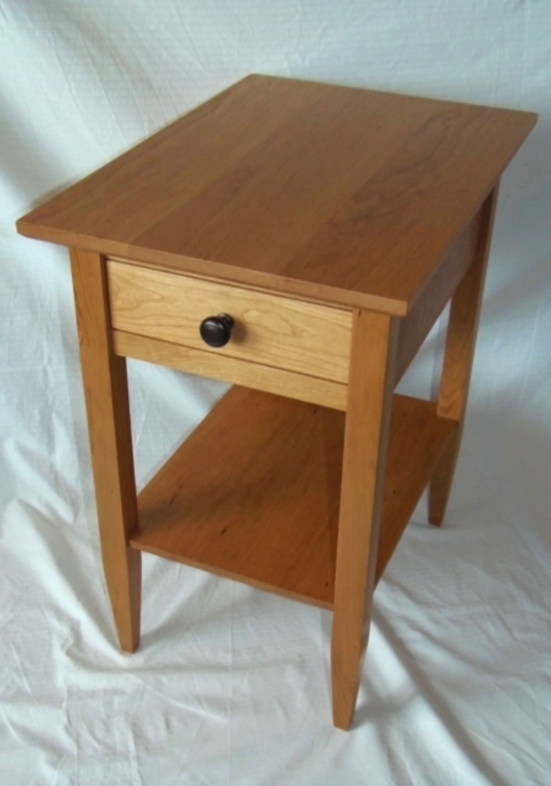TWO Shaker Inspired Solid Cherry End Table With Drawer and Shelf - Etsy