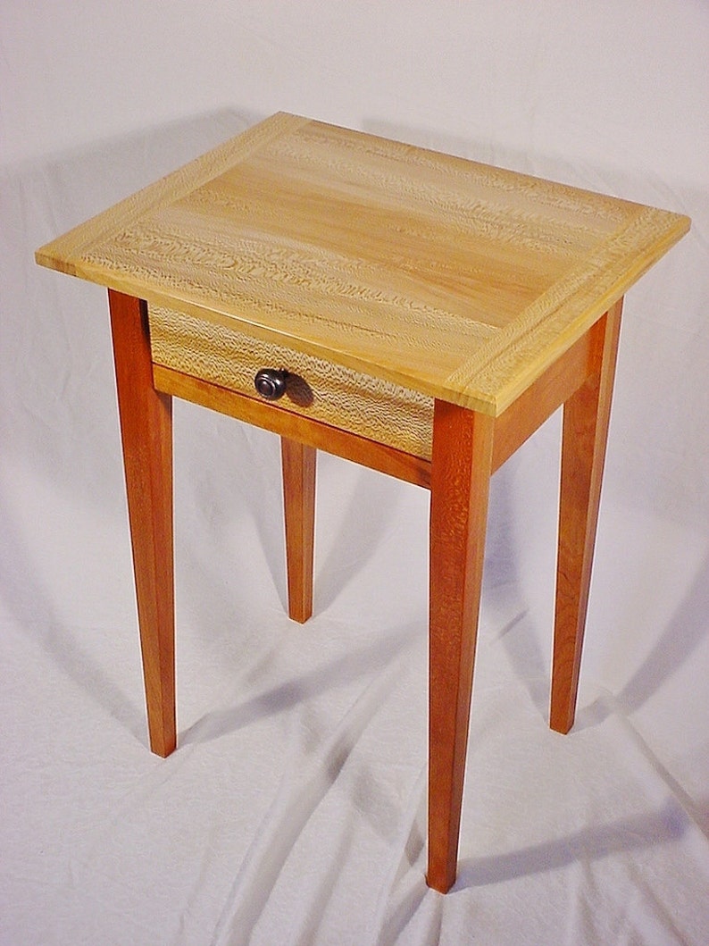 Shaker End Table With Quarter Sawn Sycamore Top and Drawer Front - Etsy