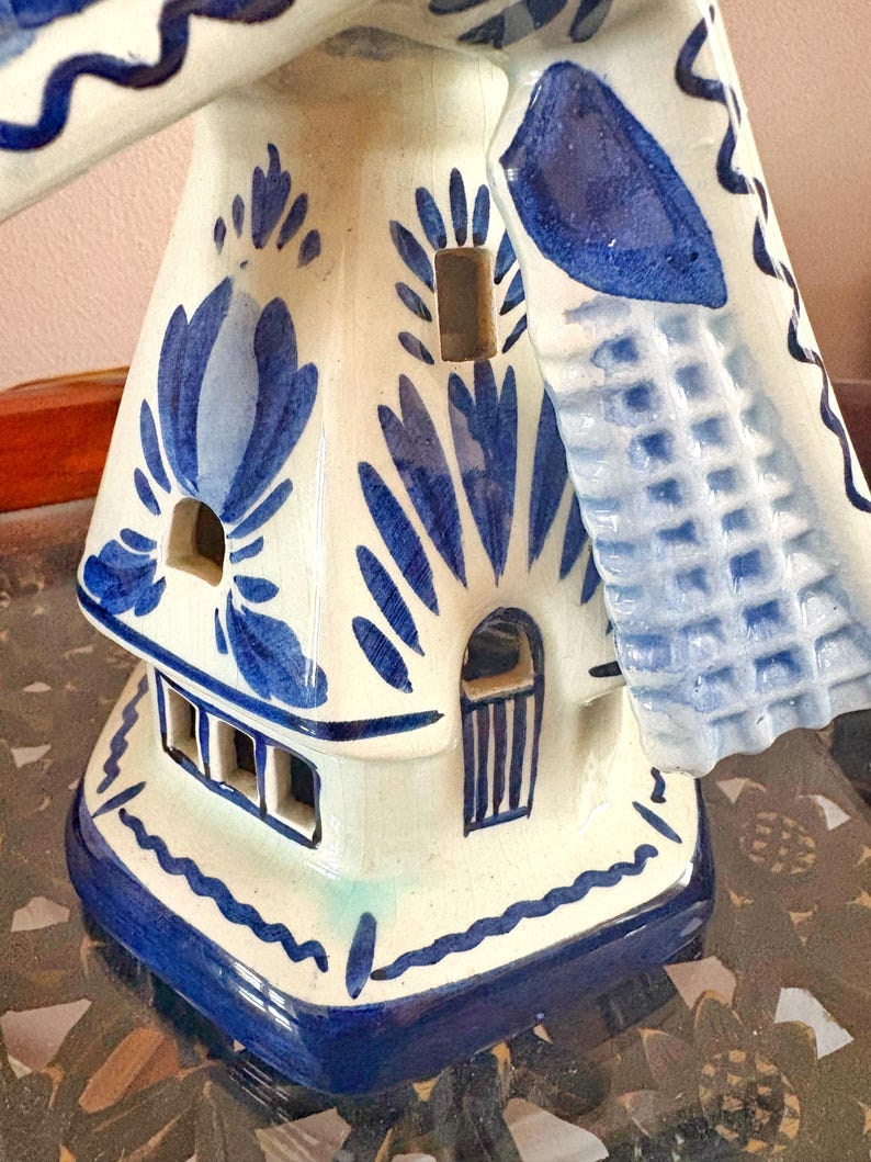 Delft Blue Windmill Lamp, From the 1800s, in Great Condition From ...