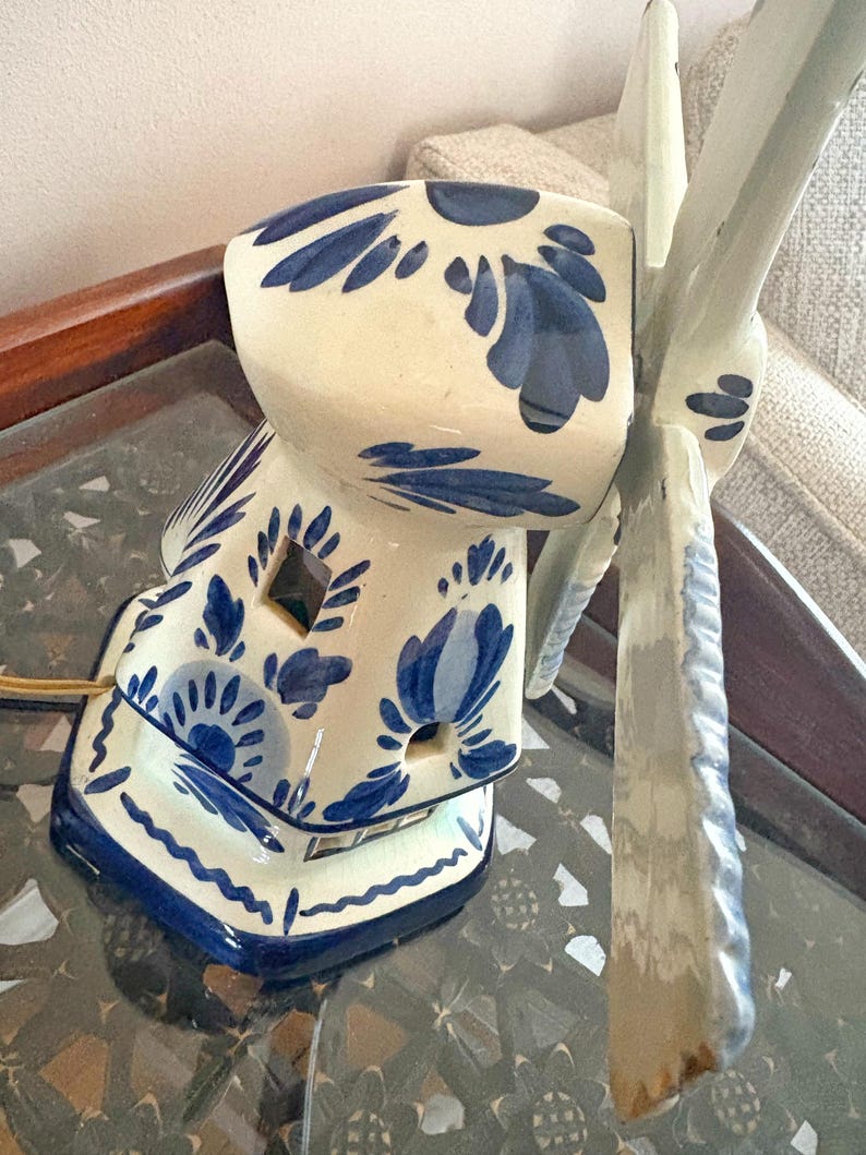 Delft Blue Windmill Lamp, From the 1800s, in Great Condition From ...